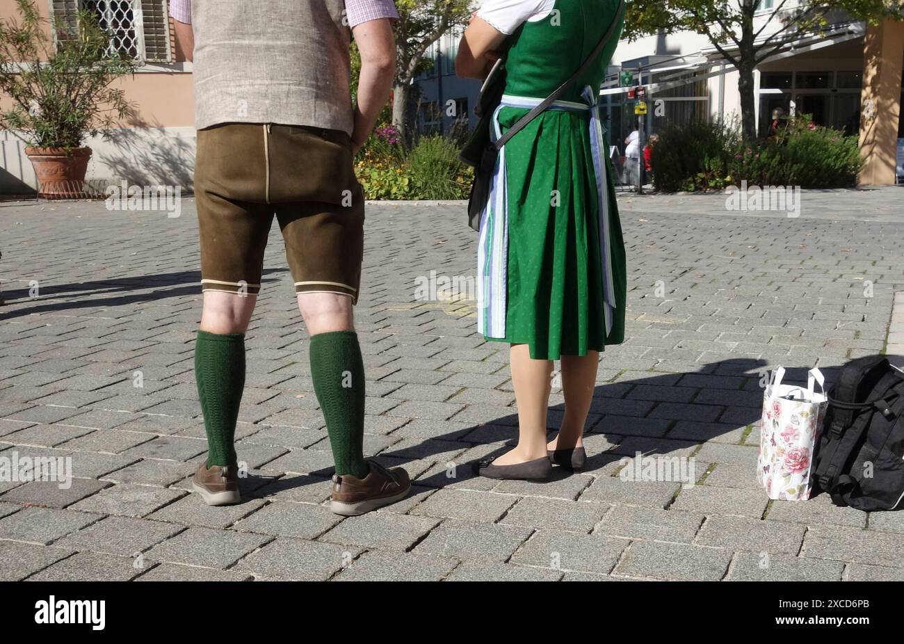 wearing traditional styrian leather pants, folk culture and fashion ...