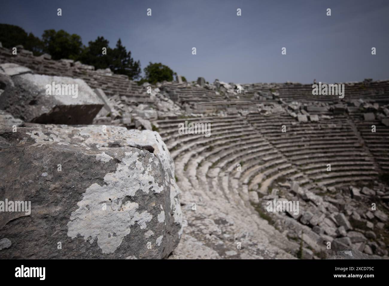A beautiful view of the famous theatre in the ancient ruined Pisidian ...