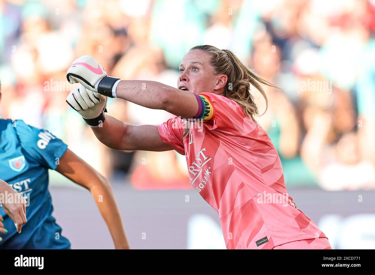 June 14, 2024: Chicago Red Stars goalkeeper Alyssa Naeher (1) during a ...