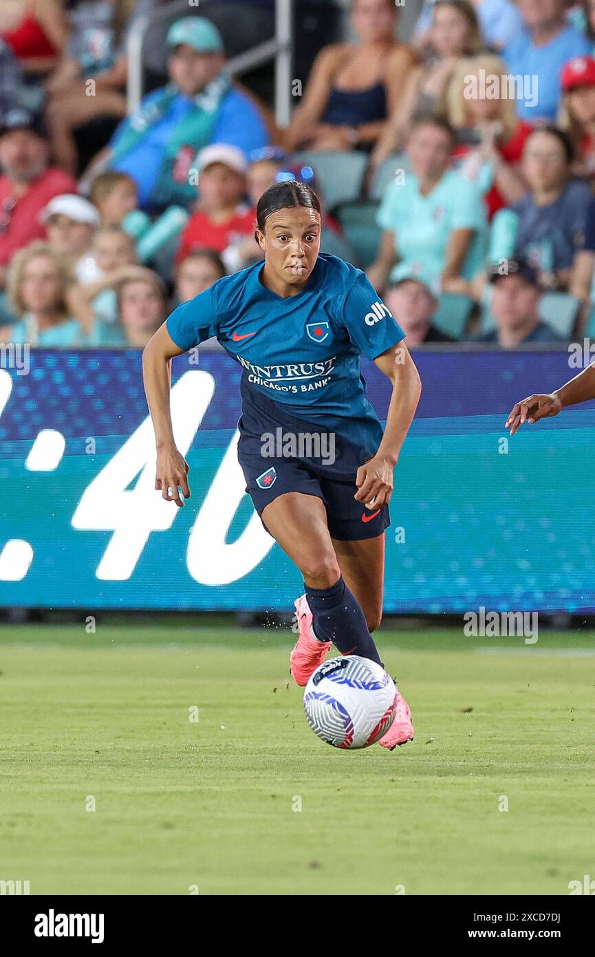 Kansas City, MO, USA. 14th June, 2024. Chicago Red Stars forward ...
