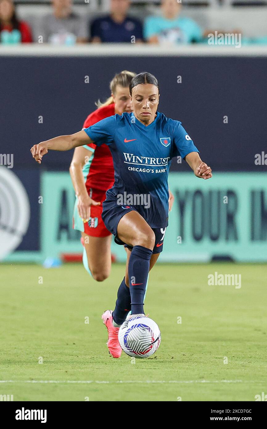 Kansas City, MO, USA. 14th June, 2024. Chicago Red Stars forward ...