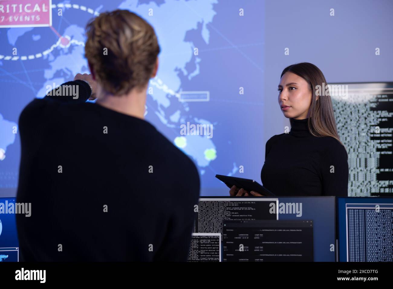 Cyber security team working in a Cyber Security Operations Center SOC ...