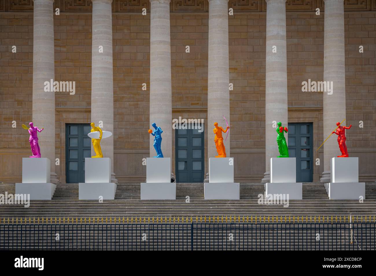 Paris, France - 06 15 2024: Olympic Games Paris 2024. View of six ...