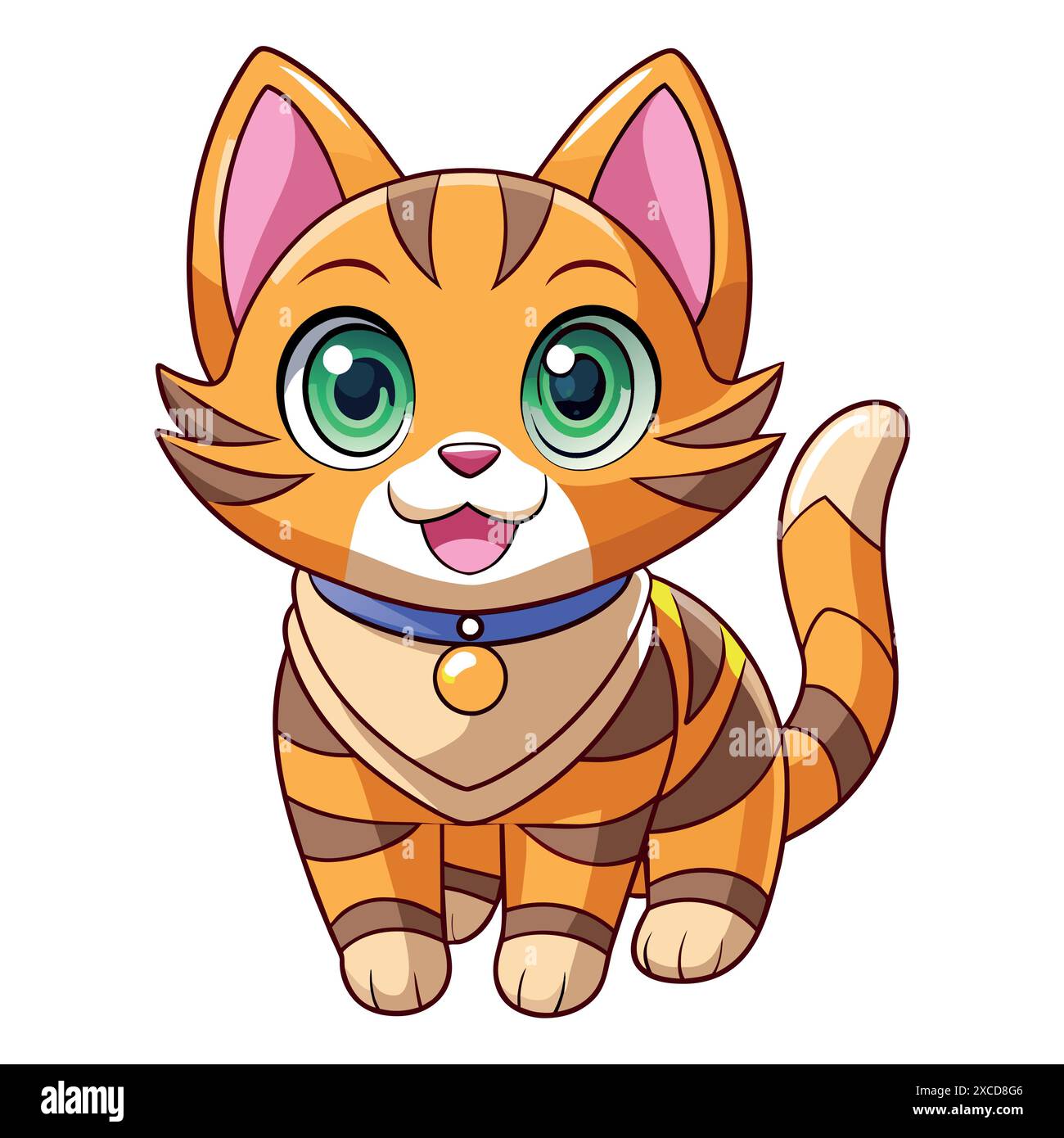 Bay Cat speaks vector kawaii. AI generated image. Clipart cartoon ...
