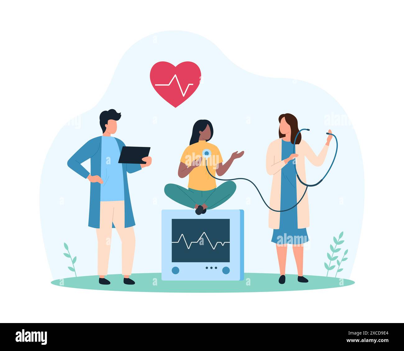 Medical checkup in cardiology, electrocardiogram research by ...