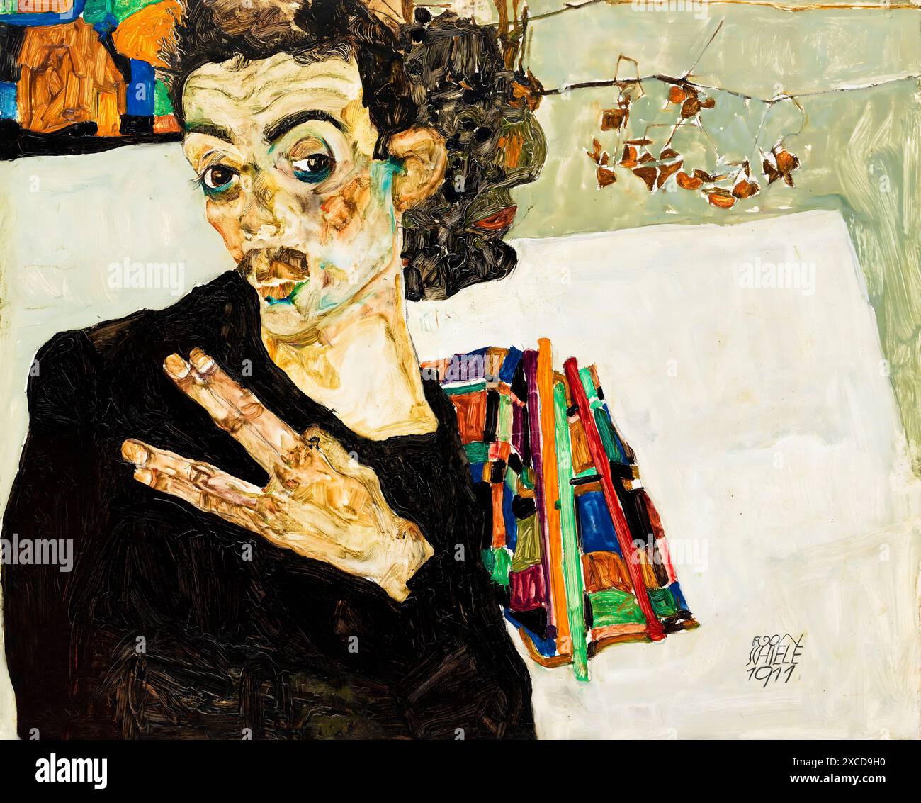 Selbstbildnis (1911) painting in high resolution by Egon Schiele. Egon ...
