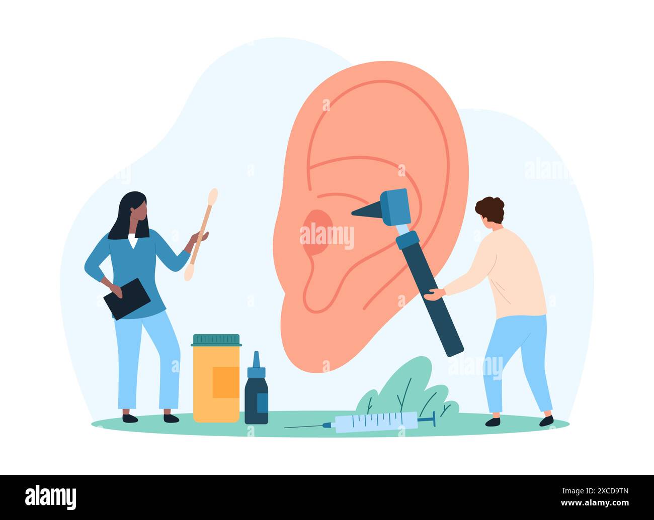 Diagnosis and treatment of earache, visit to otolaryngologist in ...