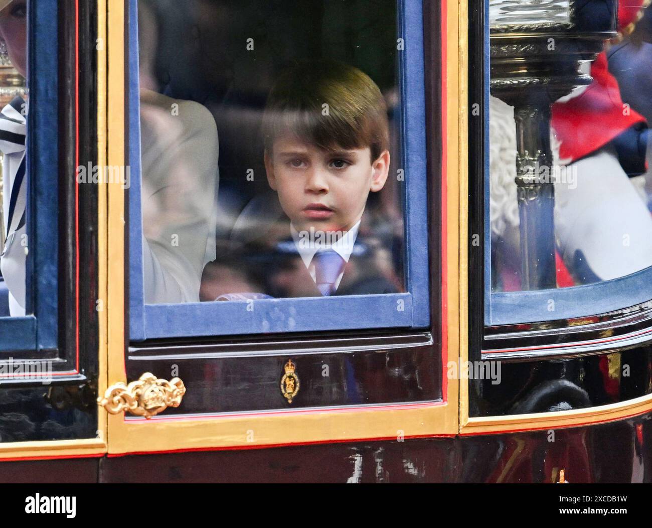 London, England. UK. 15 June 2024. Prince Louis travels down the Mall ...