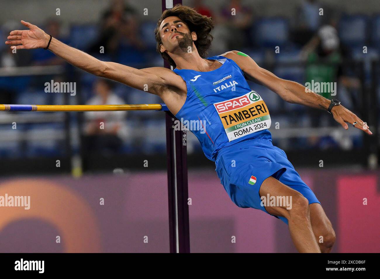Gianmarco Tamberi of Italy competes during the men's High Jump final of ...
