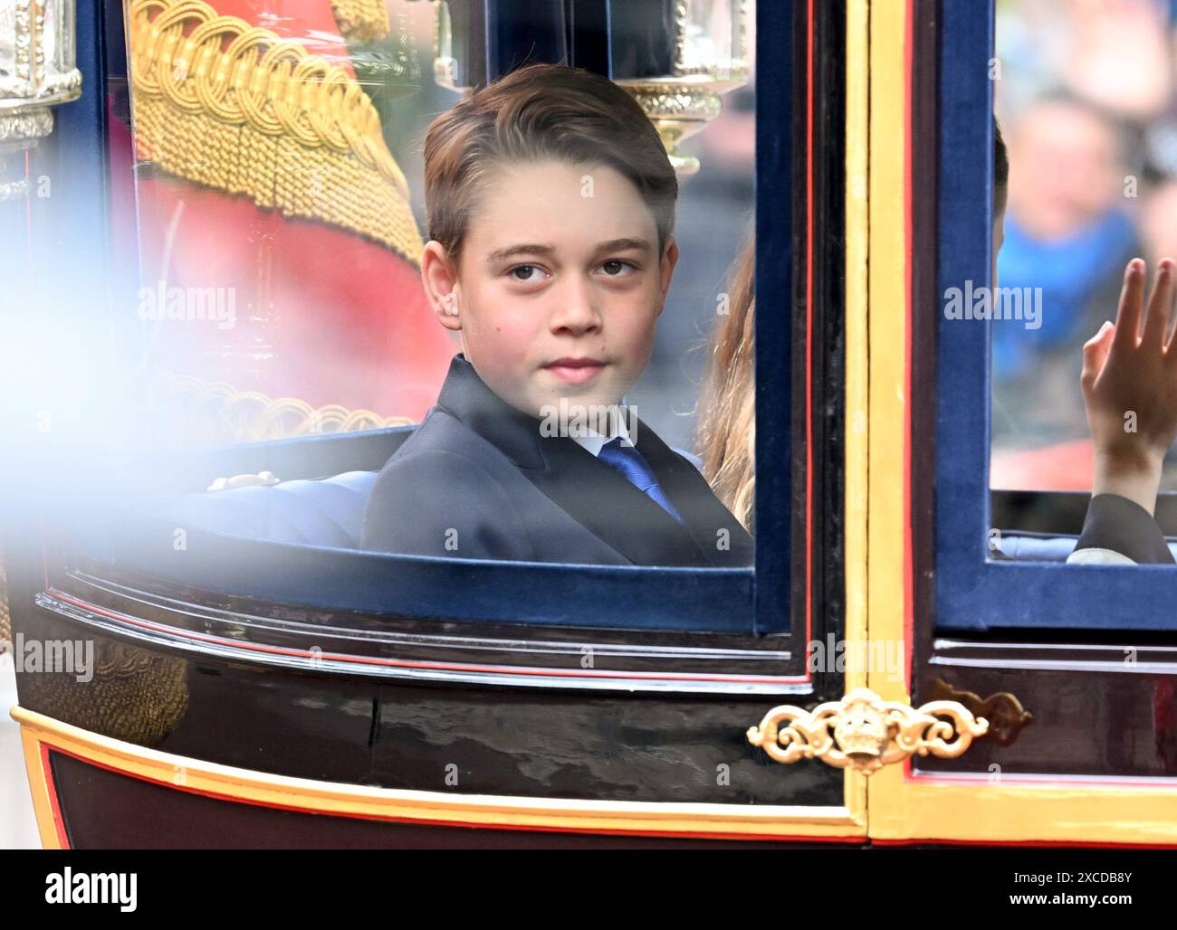 London, England. UK. 15 June 2024. Prince George travels down the Mall ...