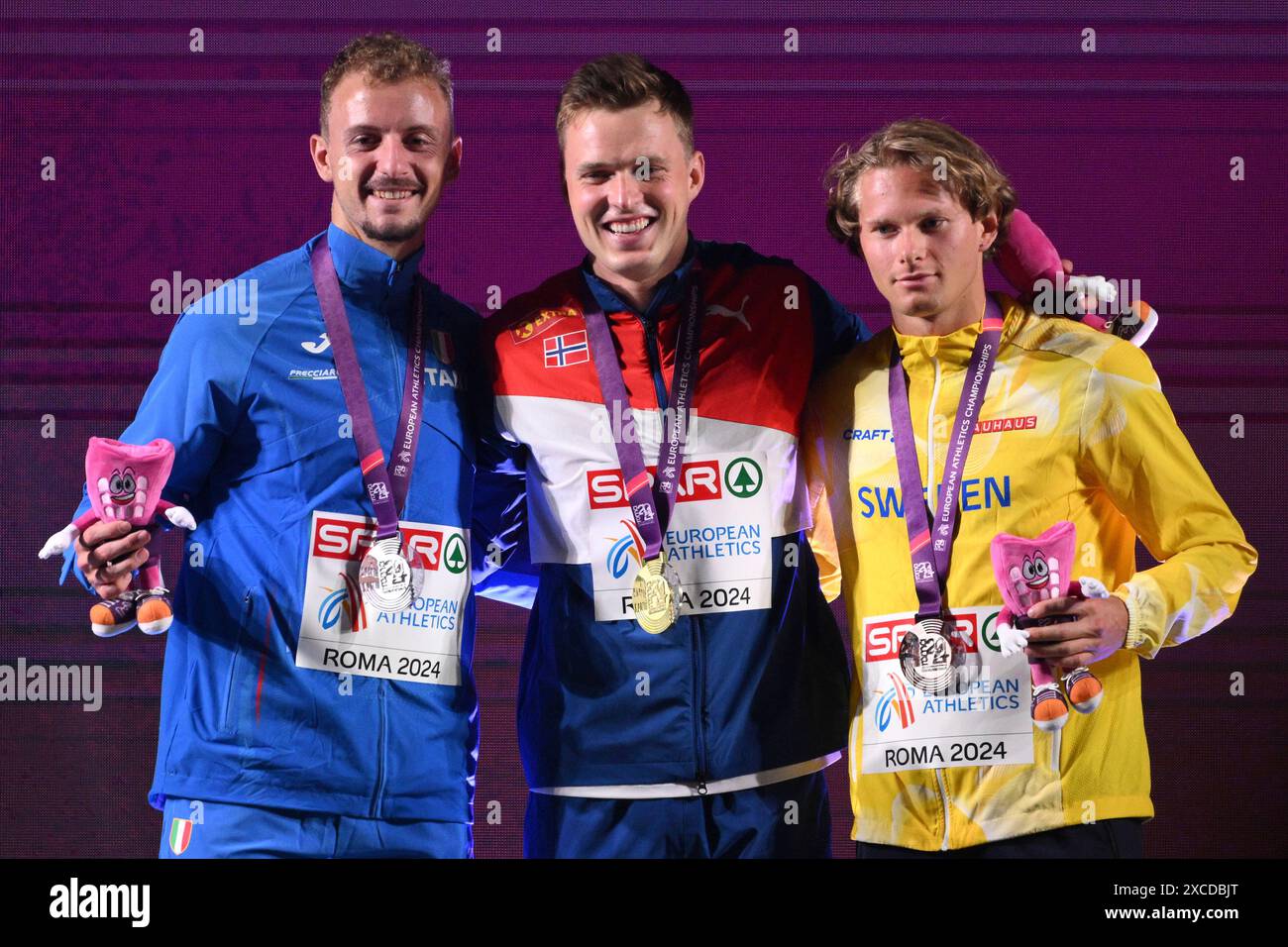 Alessandro Sibilio of Italy, silver, Karsten Warholm of Norway, gold ...