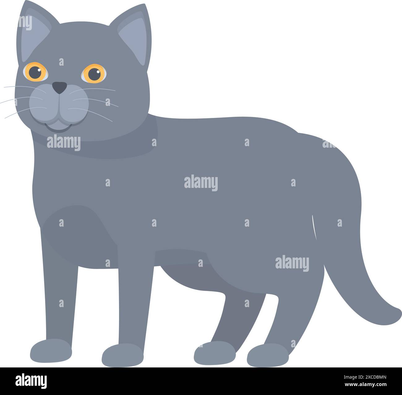 Alert white cat blue Stock Vector Images - Alamy