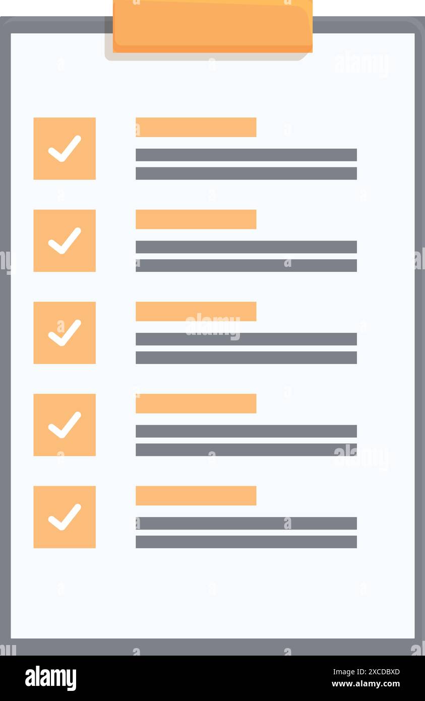 Clipboard with check marks indicating completed tasks on a white ...