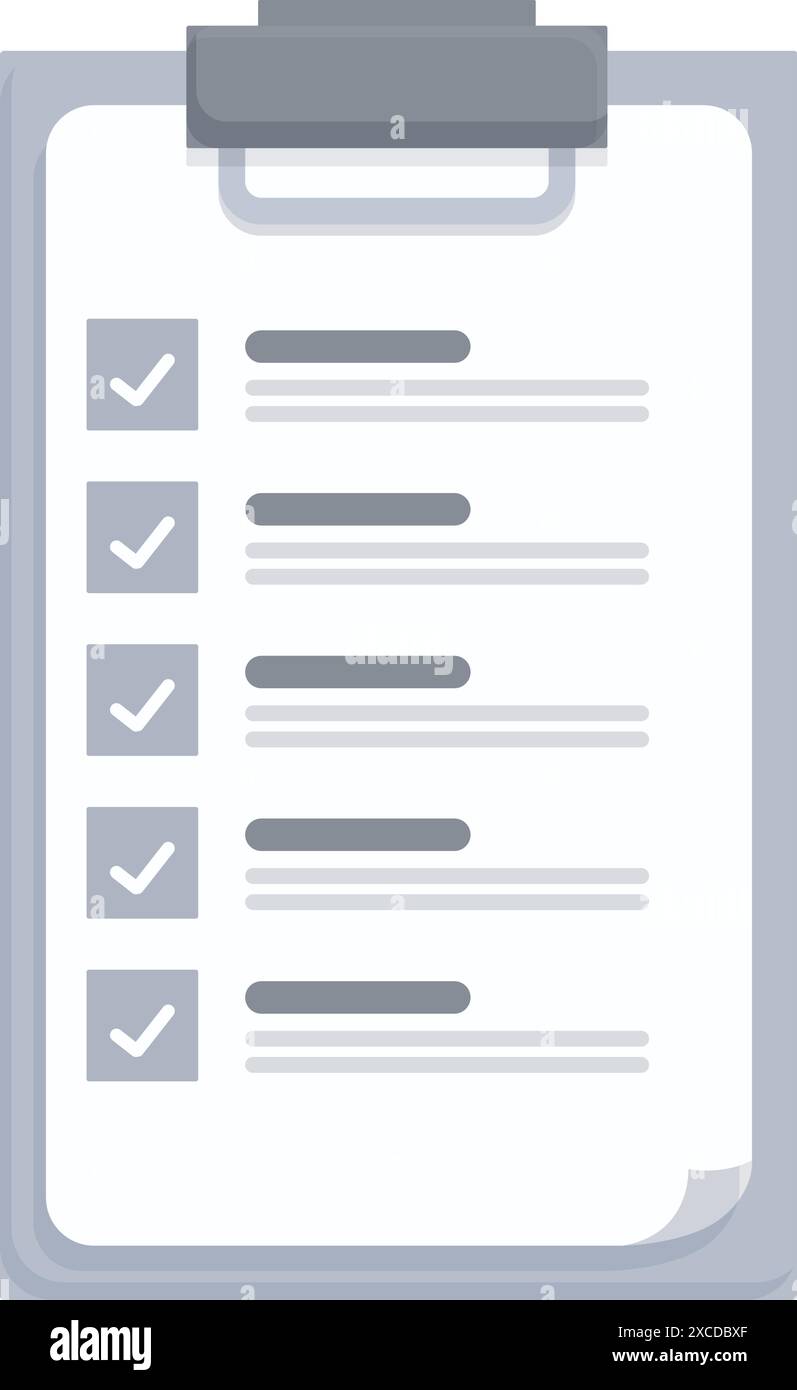 Clipboard is showing a list with check marks indicating completed tasks ...