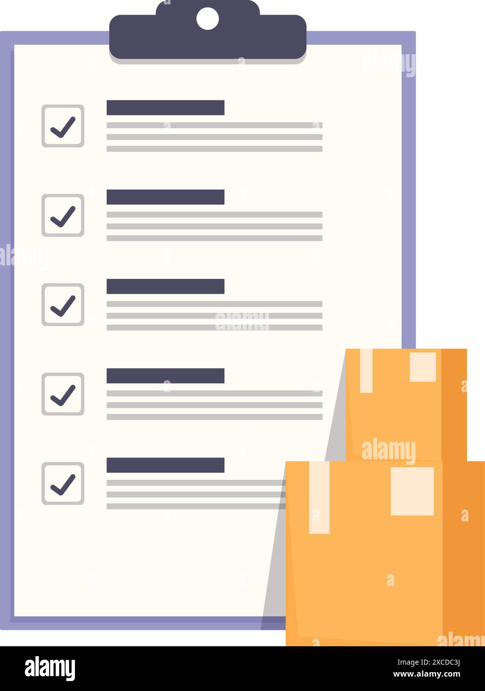 Completed checklist on clipboard confirming shipment of goods with ...