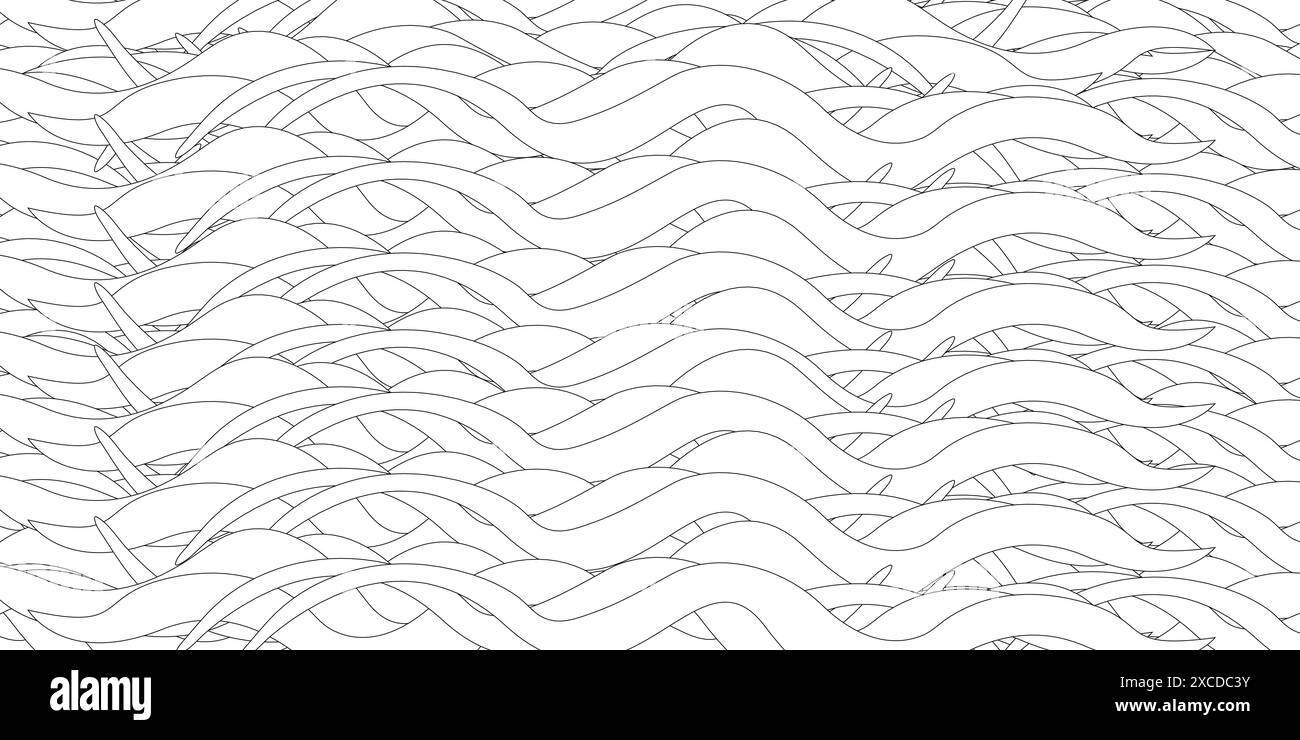 A relaxing coloring page featuring wave patterns, perfect for creative ...