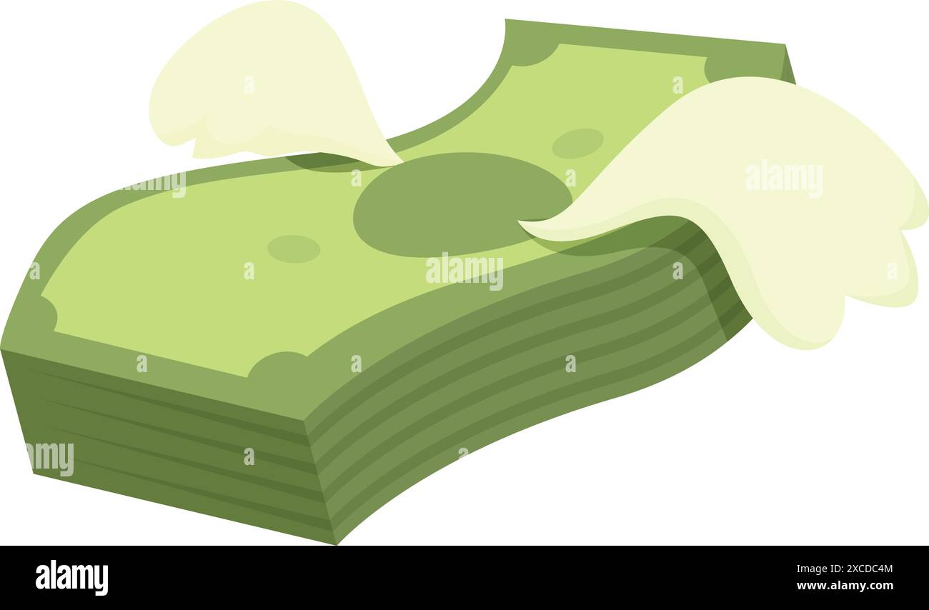 Stack of money flying away with angel wings hi-res stock photography ...
