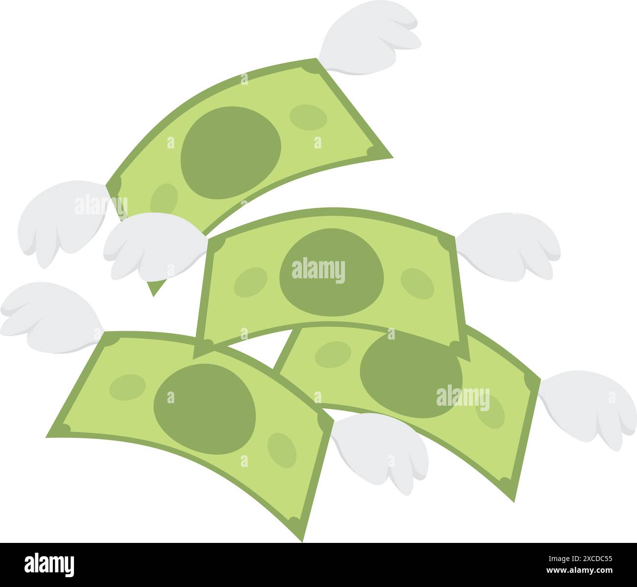 Green banknotes with small angel wings are flying away hi-res stock ...