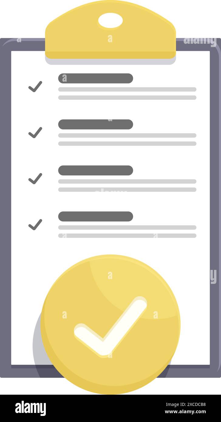 Clipboard showing completed checklist with check mark icon, concept of ...