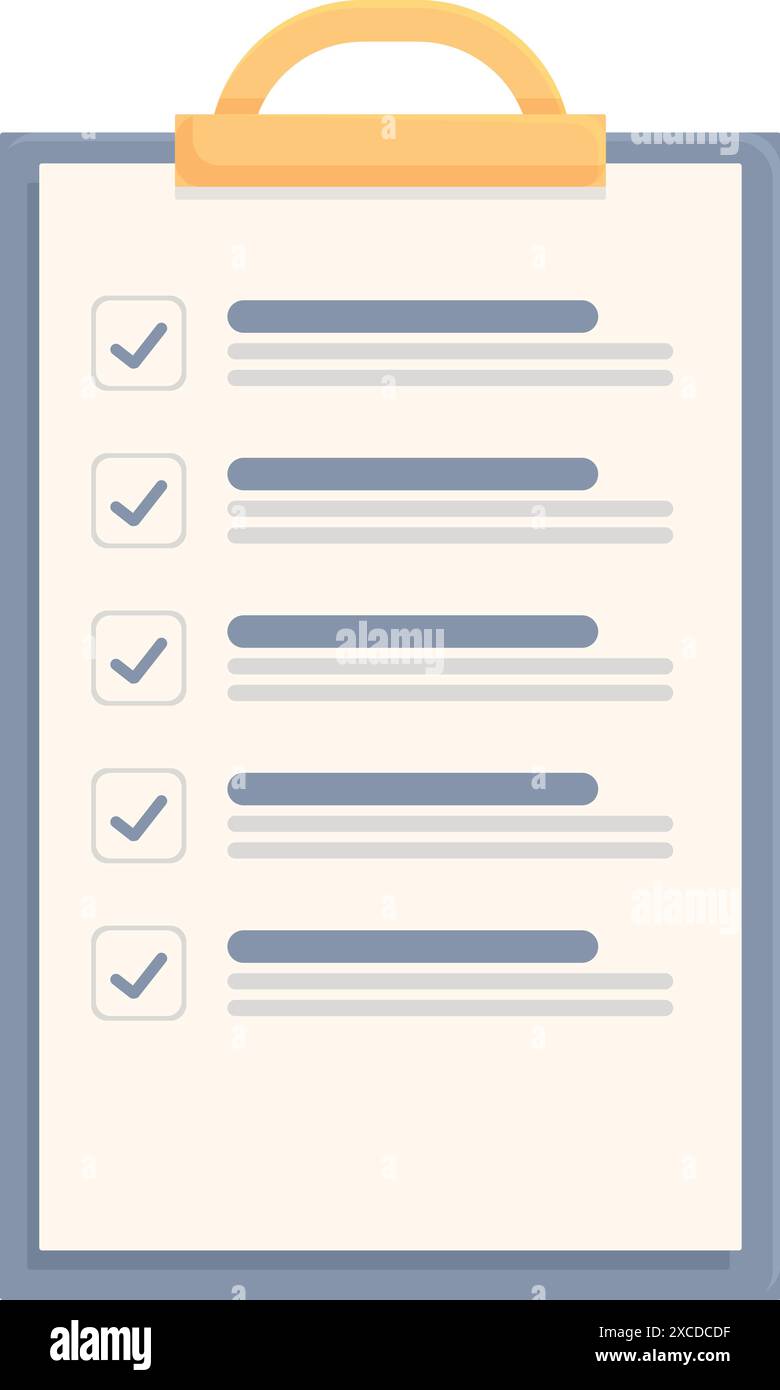 Clipboard is displaying a list of completed tasks hi-res stock ...