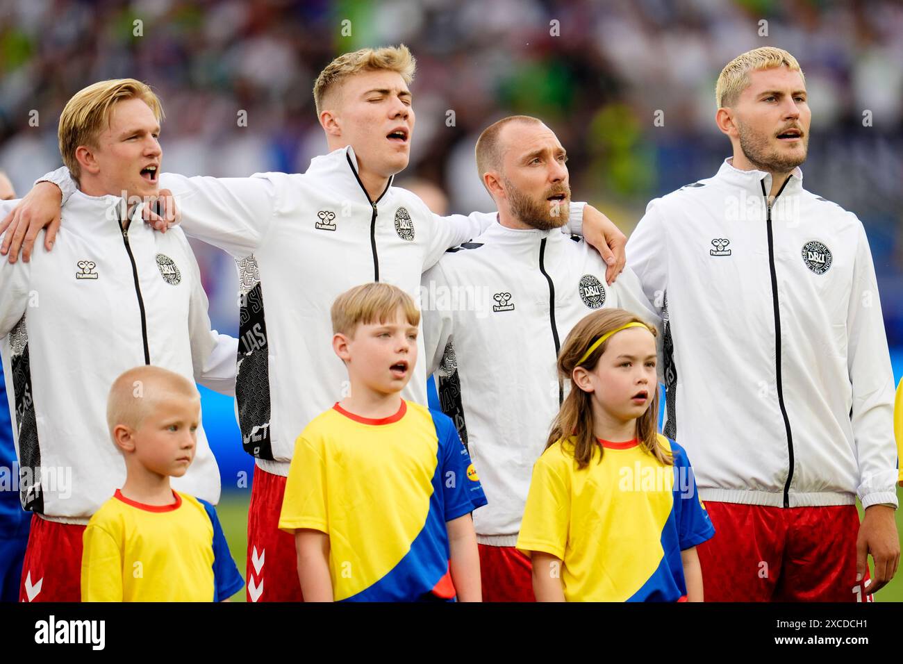 (Left to right) Denmark's Victor Kristiansen with Rasmus Hojlund ...