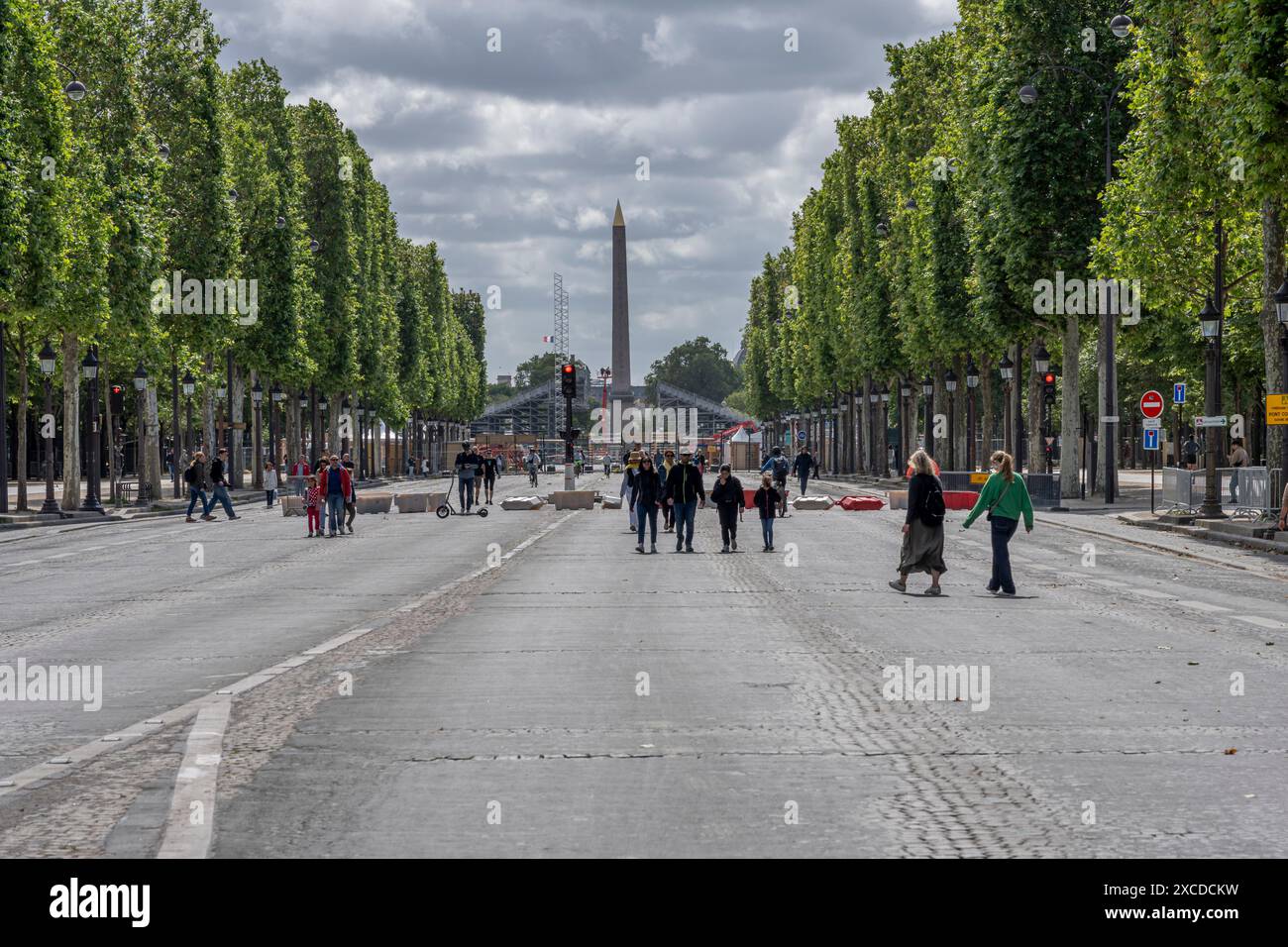 Paris, France - 06 15 2024: Olympic Games Paris 2024. View of Place de ...