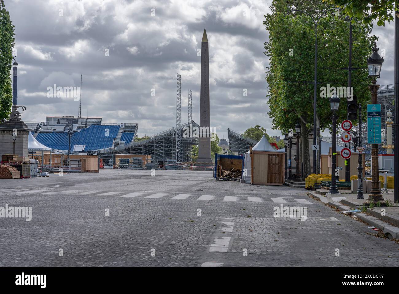 Paris, France - 06 15 2024: Olympic Games Paris 2024. View of Place de ...