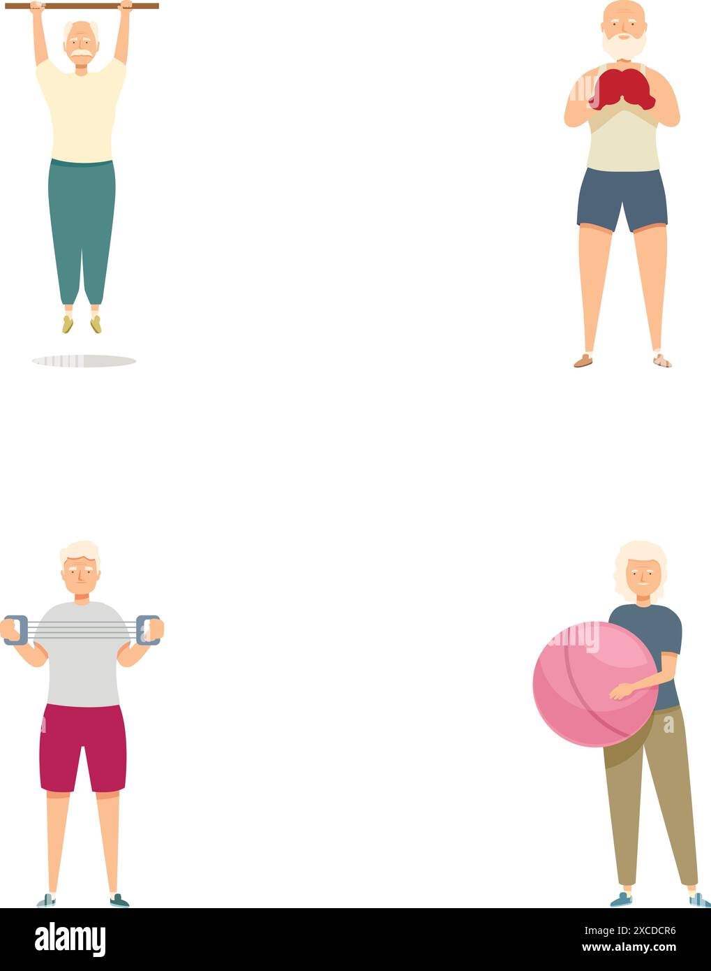 Collection of illustrations depicting seniors engaging in various ...
