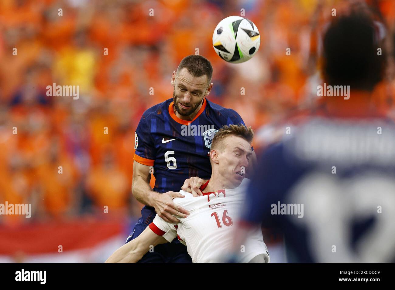 HAMBURG - (l-r) Stefan De Vrij of Holland, Adam Buksa of Poland during ...