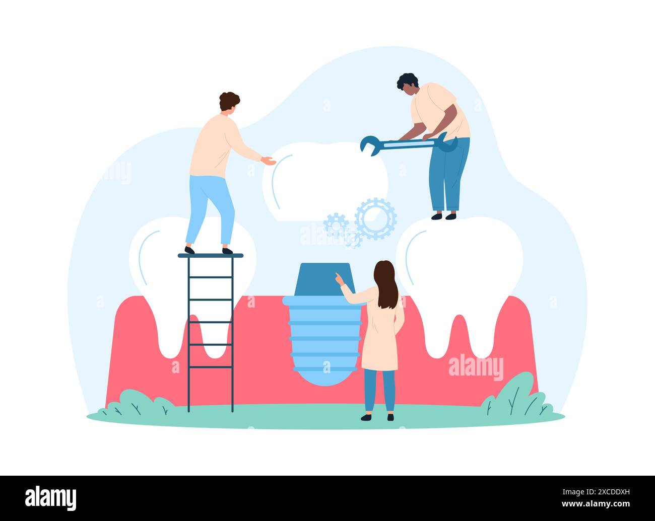 Procedure of installing dental implant in clinic, orthopedic treatment ...