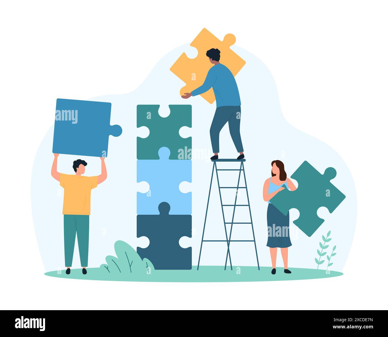 Team building, business partnership in challenge and goal achievement ...