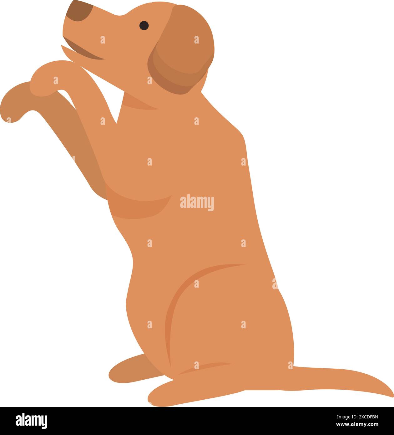 Cute golden labrador sitting and giving paw illustration Stock Vector ...