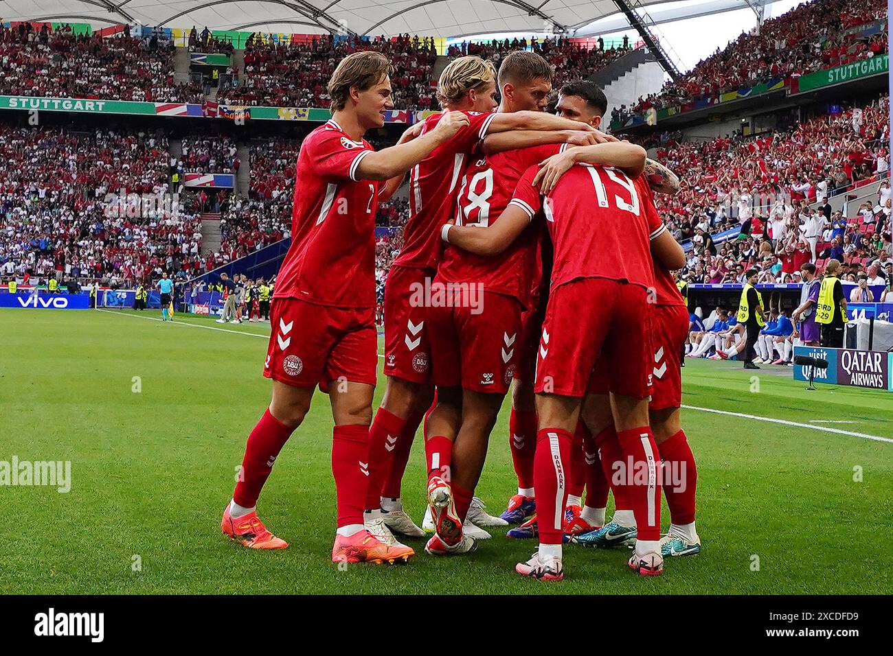 Stuttgart, Germany. 16th June, 2024. Denmark's Christian Eriksen ...