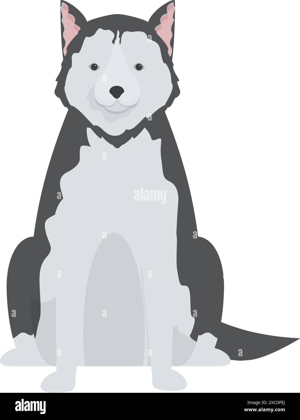 Cartoon illustration of a husky dog sitting and smiling Stock Vector ...