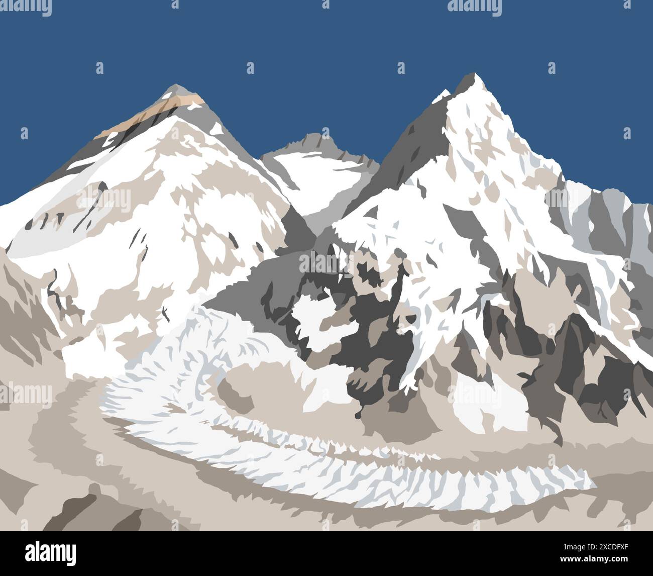 mount Everest Lhotse and Nuptse from Nepal side as seen from Pumori ...