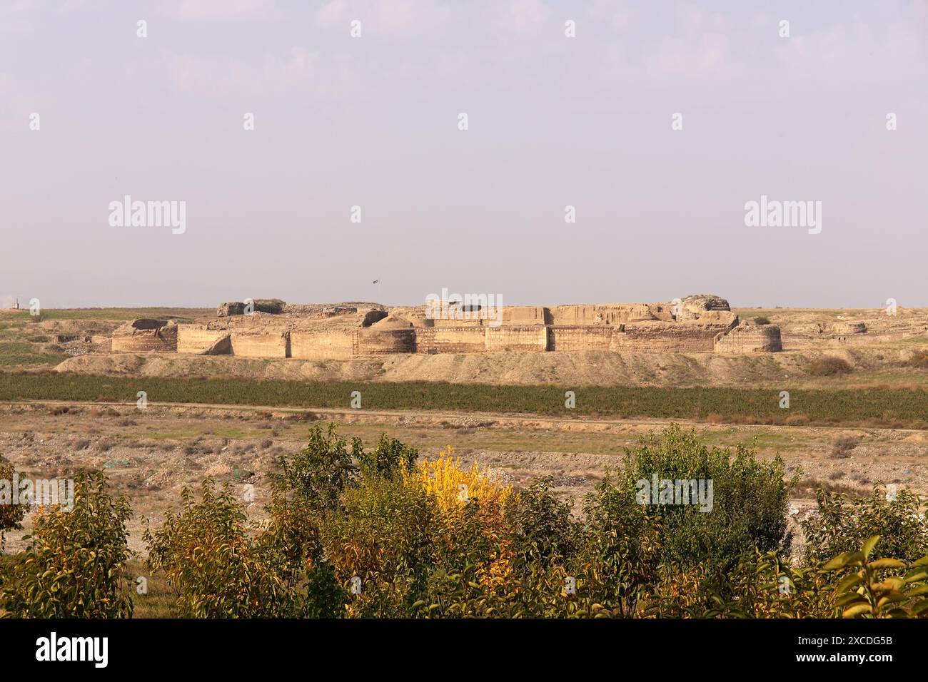 The city of Shamkir. Azerbaijan. 10.17.2021. High walls of the fortress ...