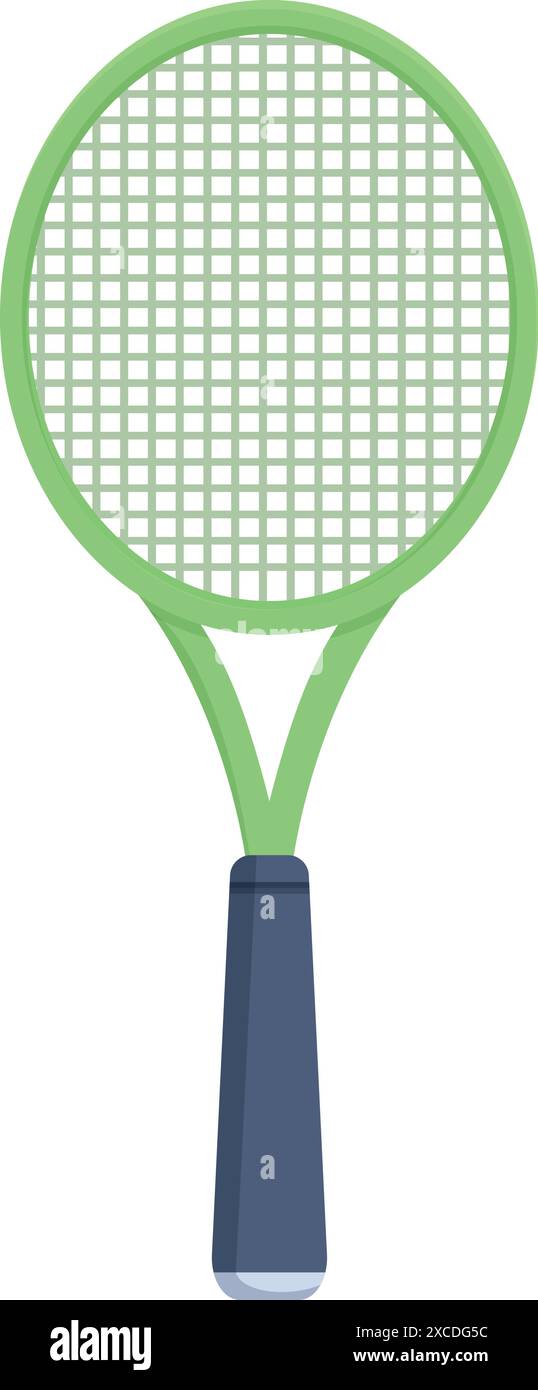 Green tennis racket standing up on white background, perfect for sports ...