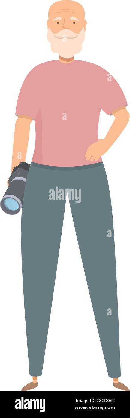 Senior man camera standing Stock Vector Images - Alamy