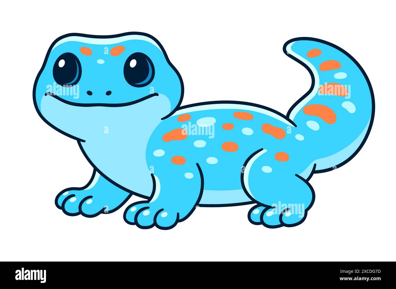 Cute cartoon Tokay Gecko vector illustration. Funny little tropical ...