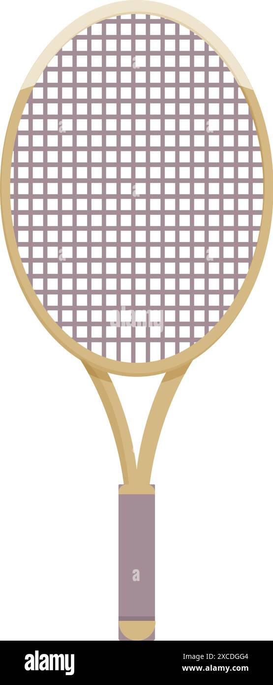 Simple illustration of a tennis racket standing up, with a wooden ...