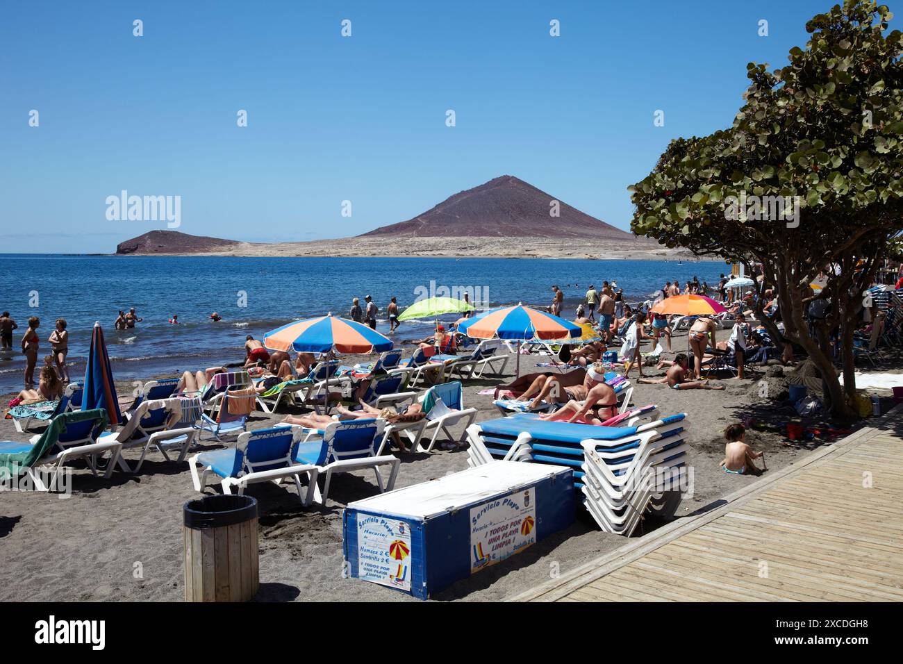 Playa de El Medano, beach, Tenerife, Canary Islands, Spain Stock Photo ...