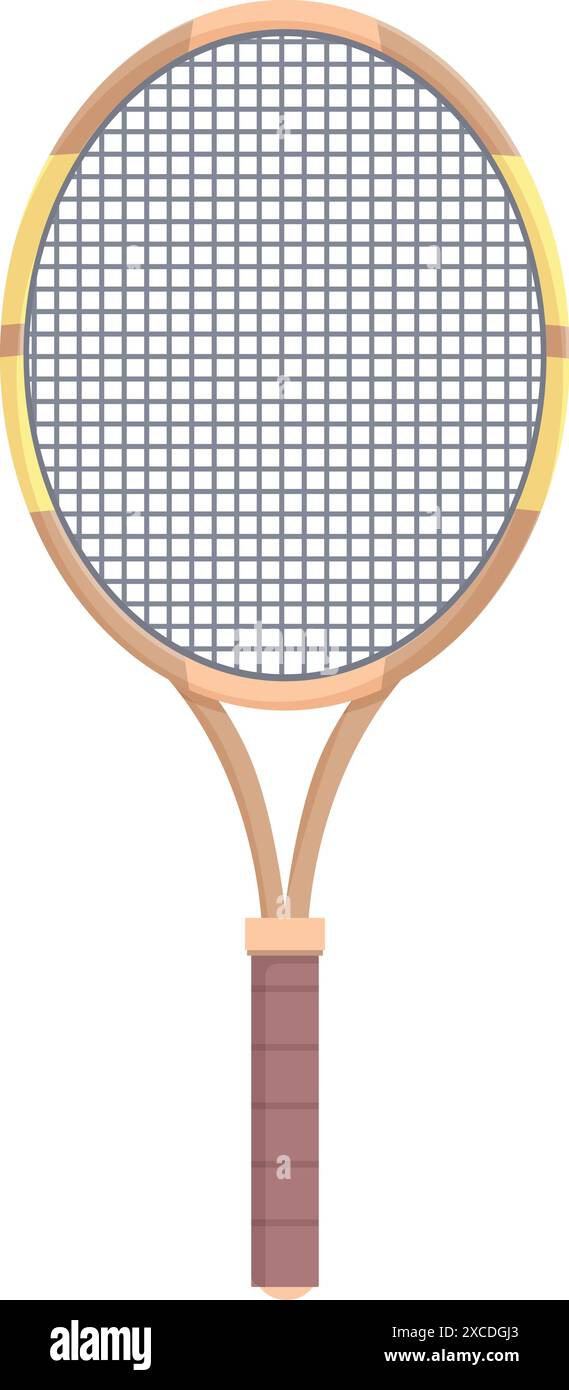 Tennis racket standing up on white background, representing sport ...