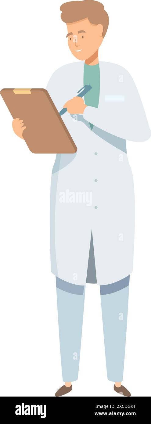 Doctor taking notes on clipboard, medical profession illustration Stock ...