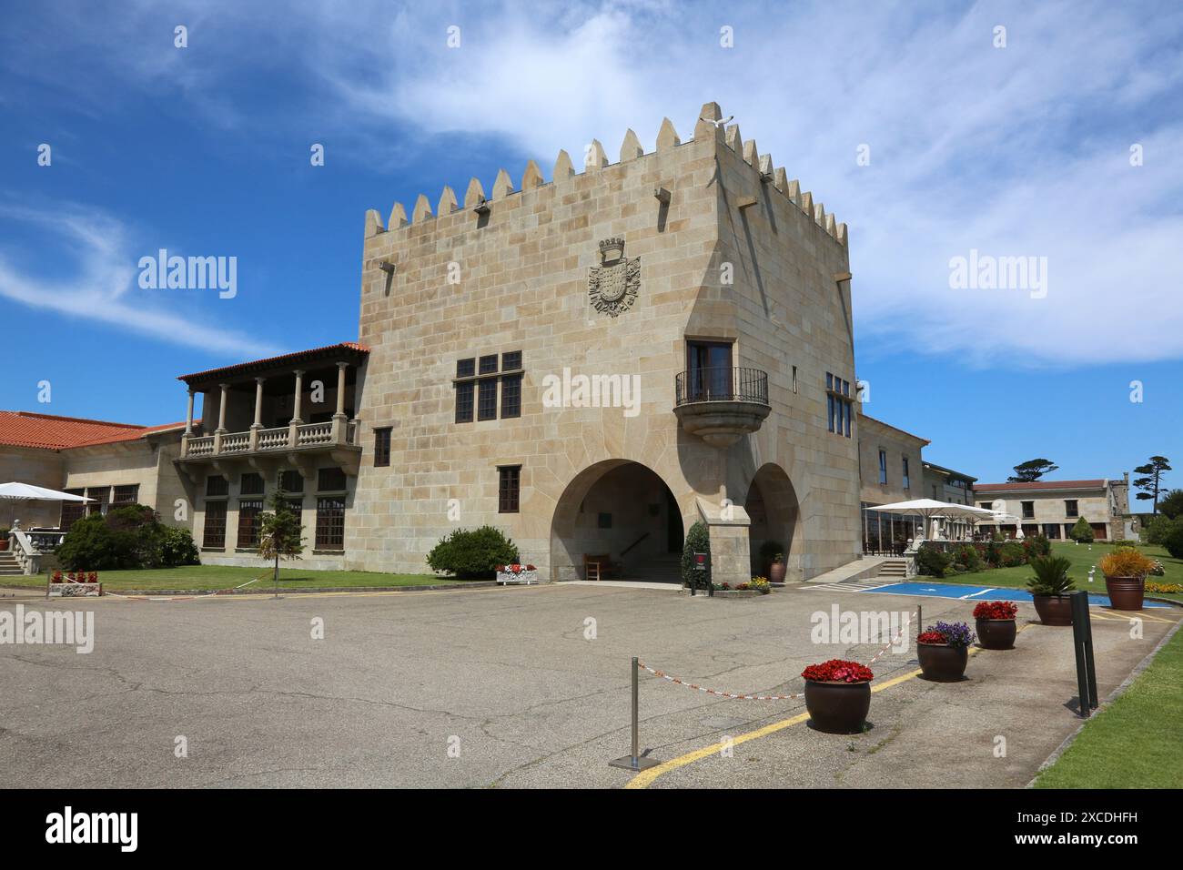 Parador, Monterreal castle, Baiona, Pontevedra, Galicia, Spain Stock ...