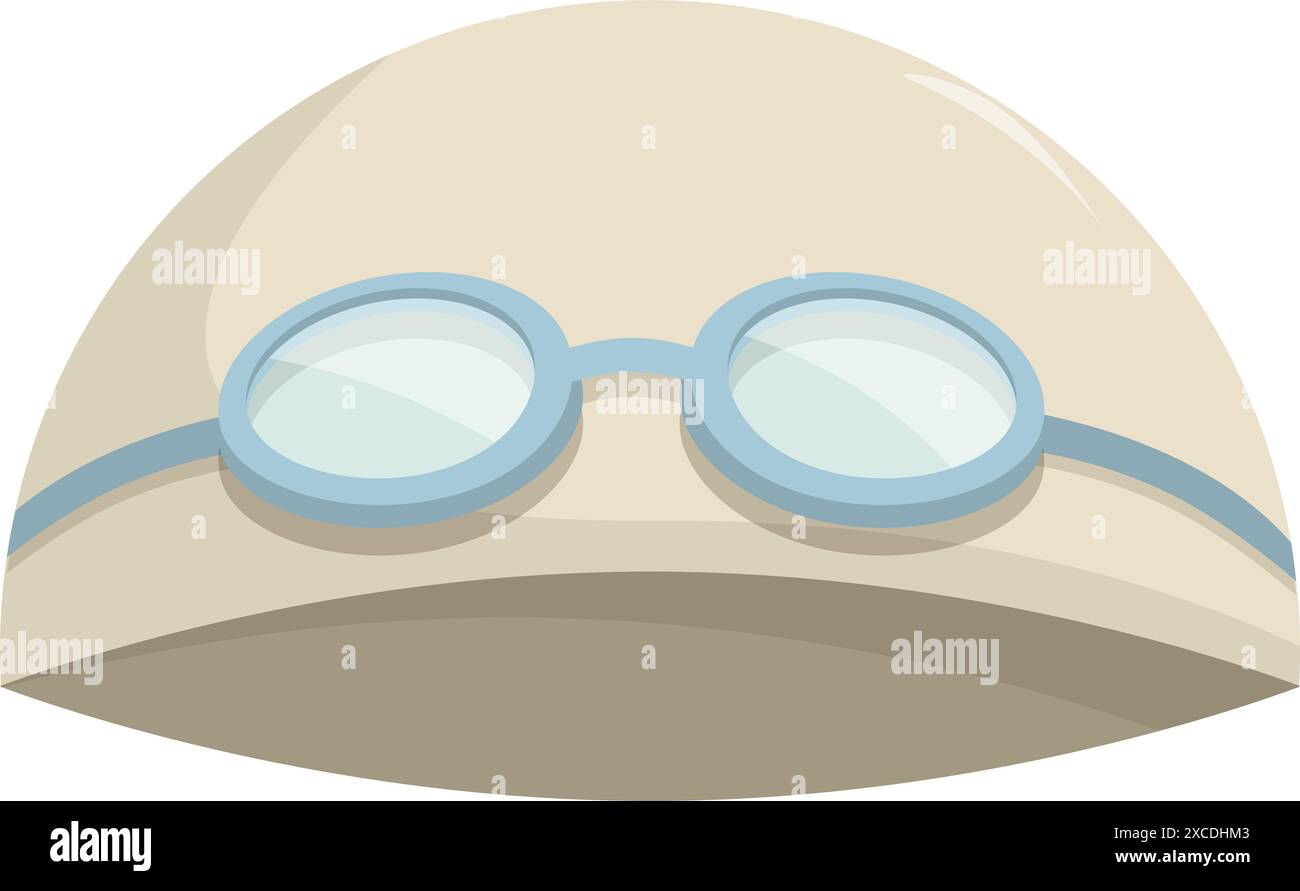 Swimming cap and goggles set for practicing water sports Stock Vector ...