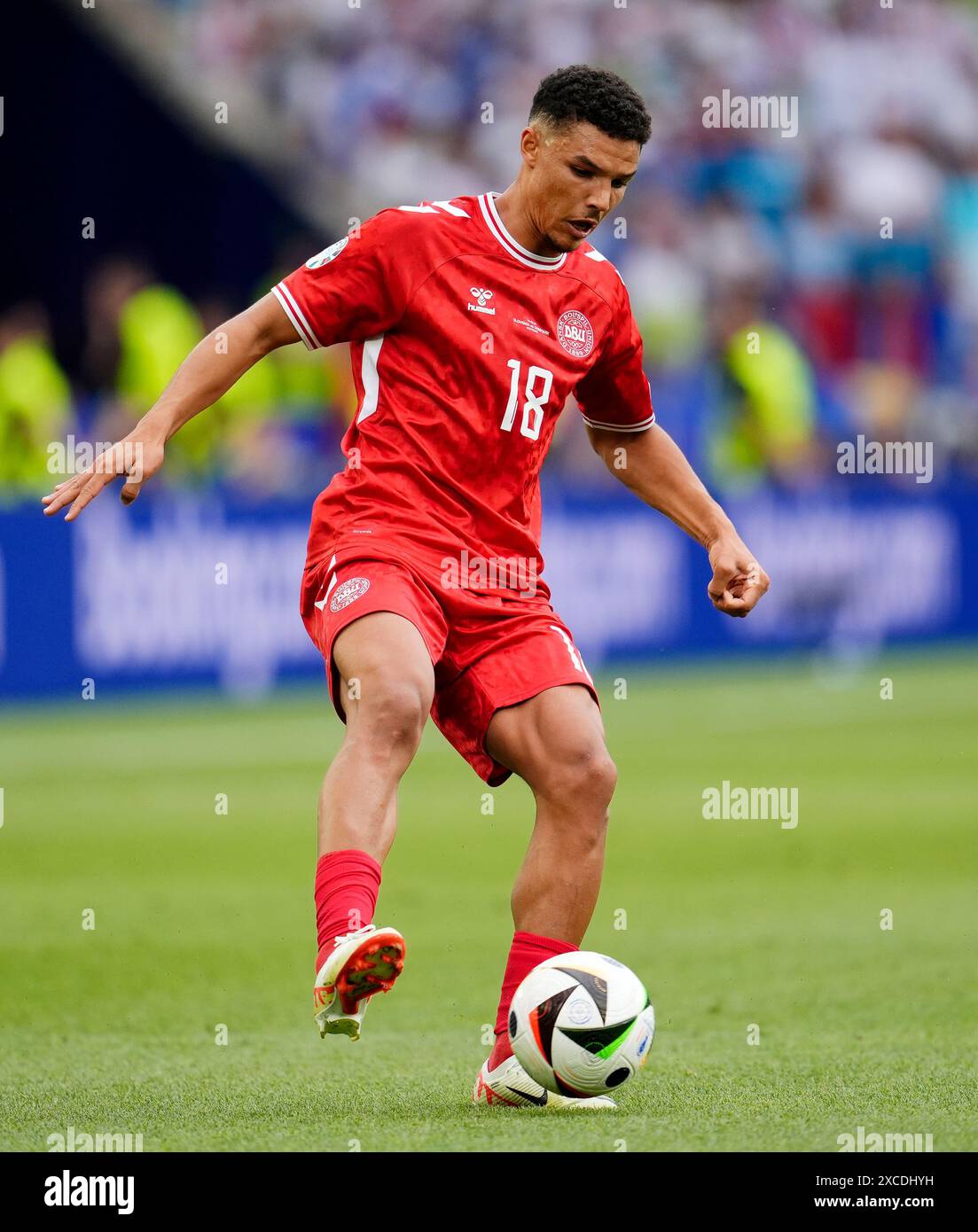 Denmark's Alexander Bah during the UEFA Euro 2024 Group C match at the ...