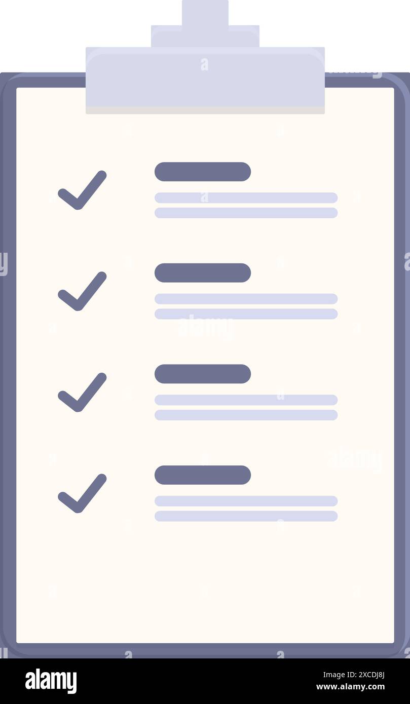 Clipboard with check marks showing completed tasks on paper attached to it Stock Vector Image ...