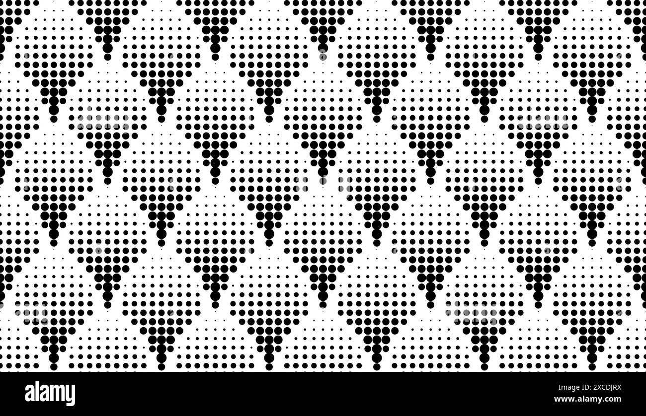 Seamless Black and White Halftone Gradient Pattern. Vector illustration ...