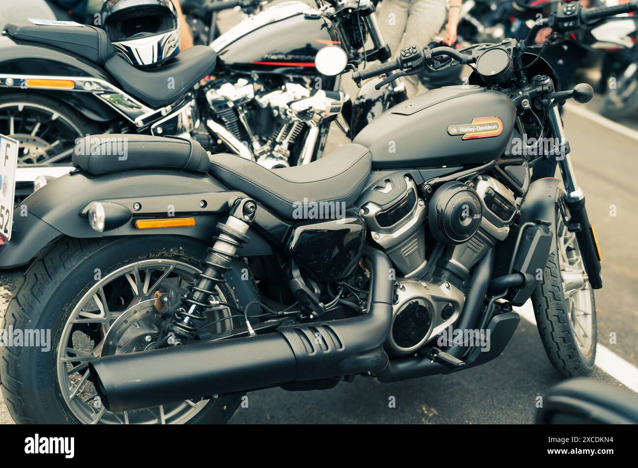 Italy, 09 June 2024: motorcycles of the legendary Harley Davidson brand ...