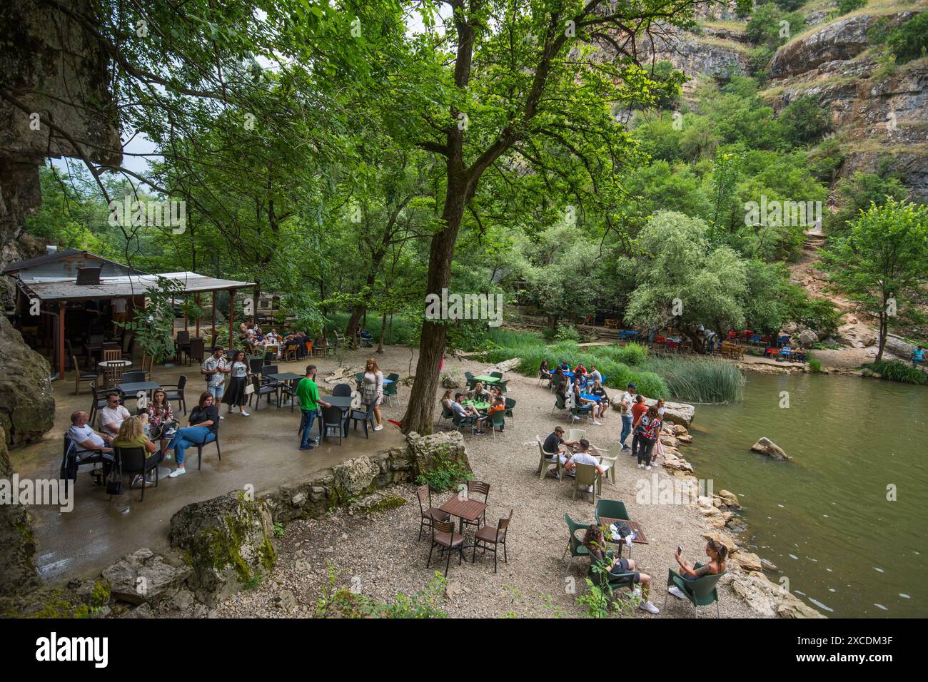Mirusha, Kosovo - July 1. 2023: Tourists watching the Mirusha ...